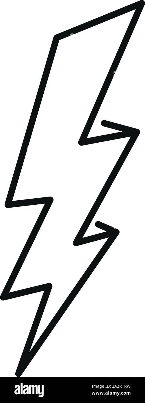 Zigzag lightning bolt icon. Outline zigzag lightning bolt vector icon for web design isolated on ...