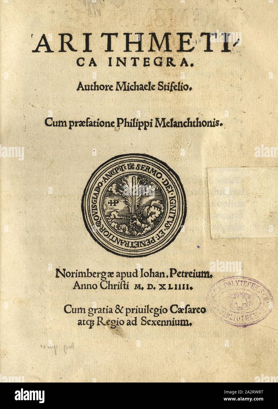 Michael stifels 16th century arithmetica integra hi-res stock ...