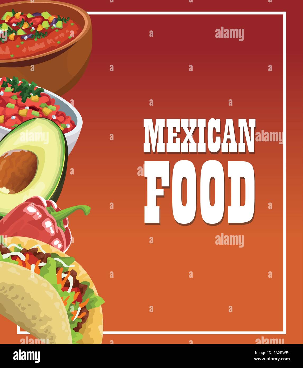 mexican food poster with tacos Stock Vector Image & Art - Alamy