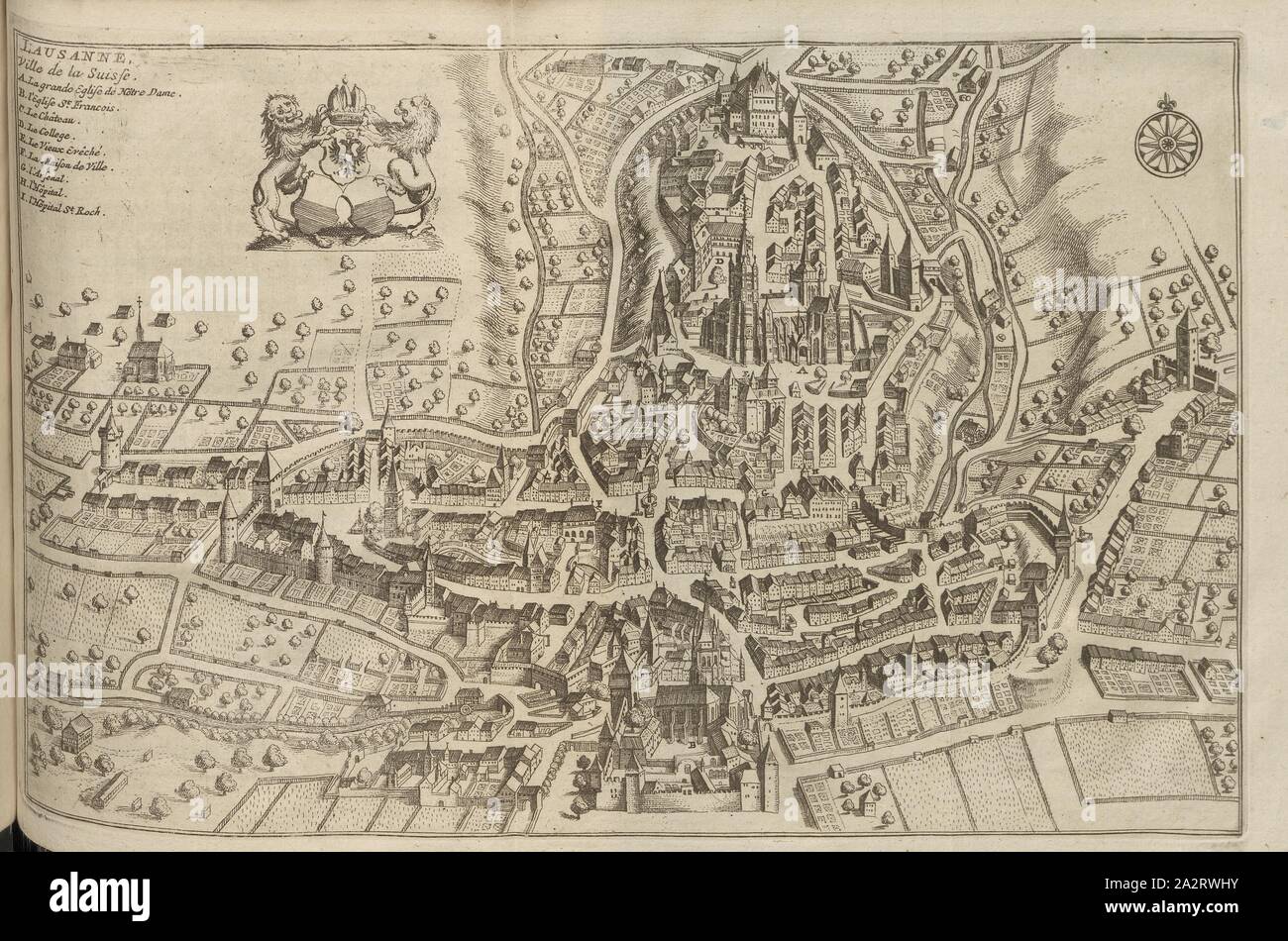 Lausanne map hi-res stock photography and images - Alamy