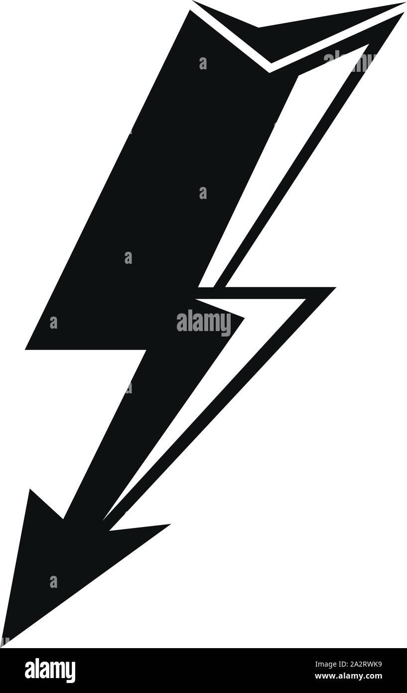 Electric lightning bolt icon. Simple illustration of electric lightning ...