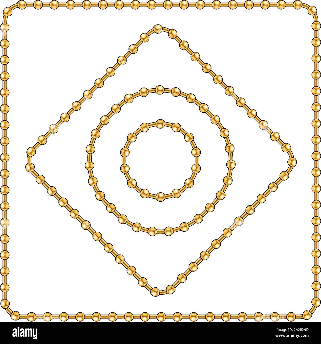 Precious Chains with a White Background. Luxury Square and Circle ...