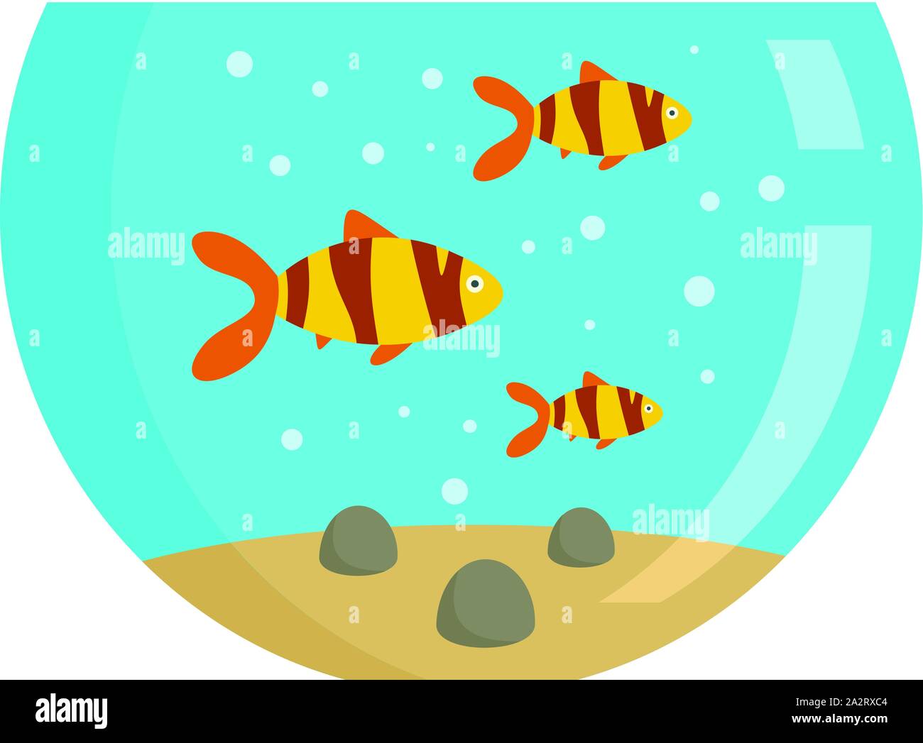 Goldfish aquarium icon. Flat illustration of goldfish aquarium vector ...
