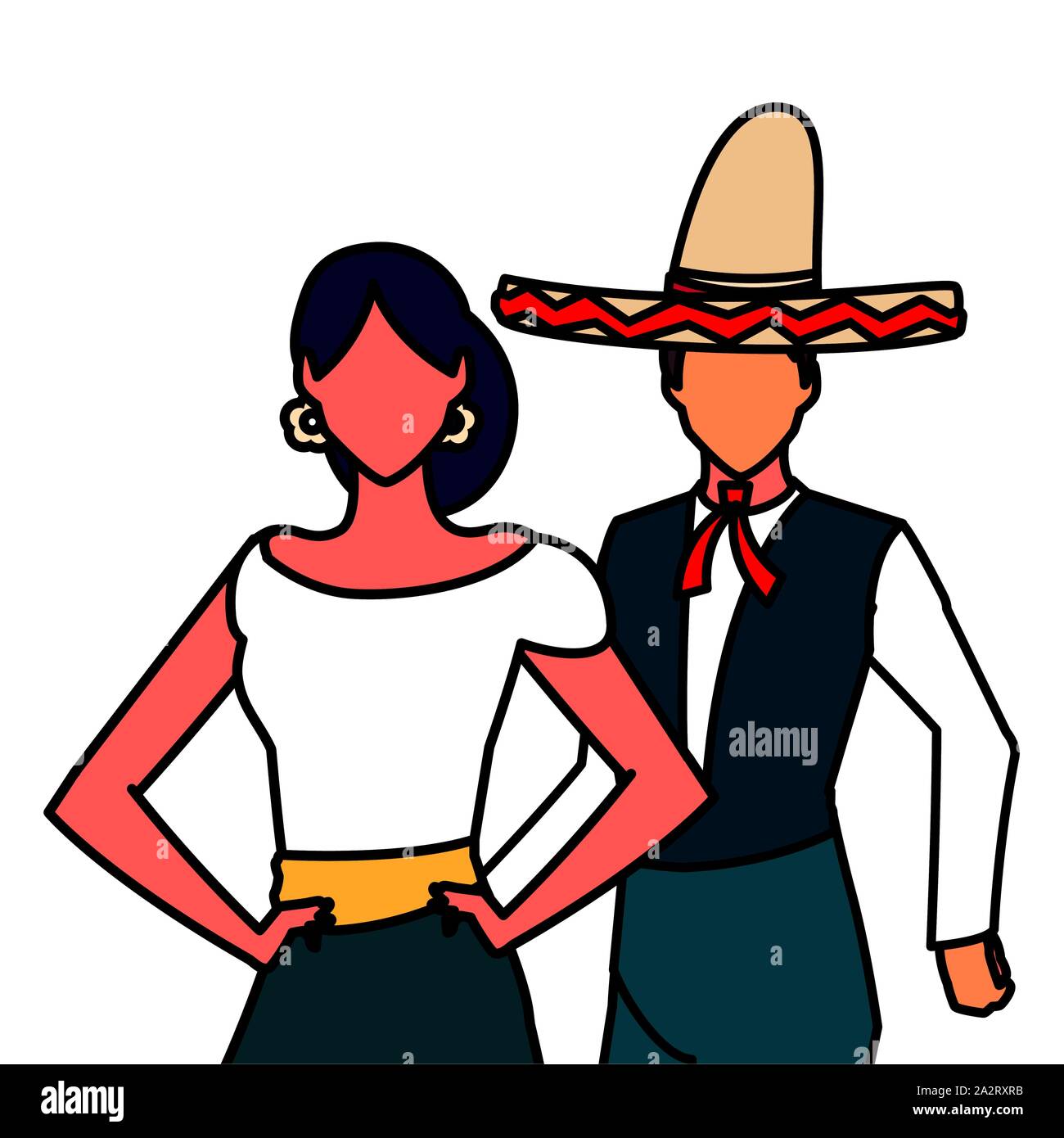 Mexican couple design, Mexico culture tourism landmark latin and party ...