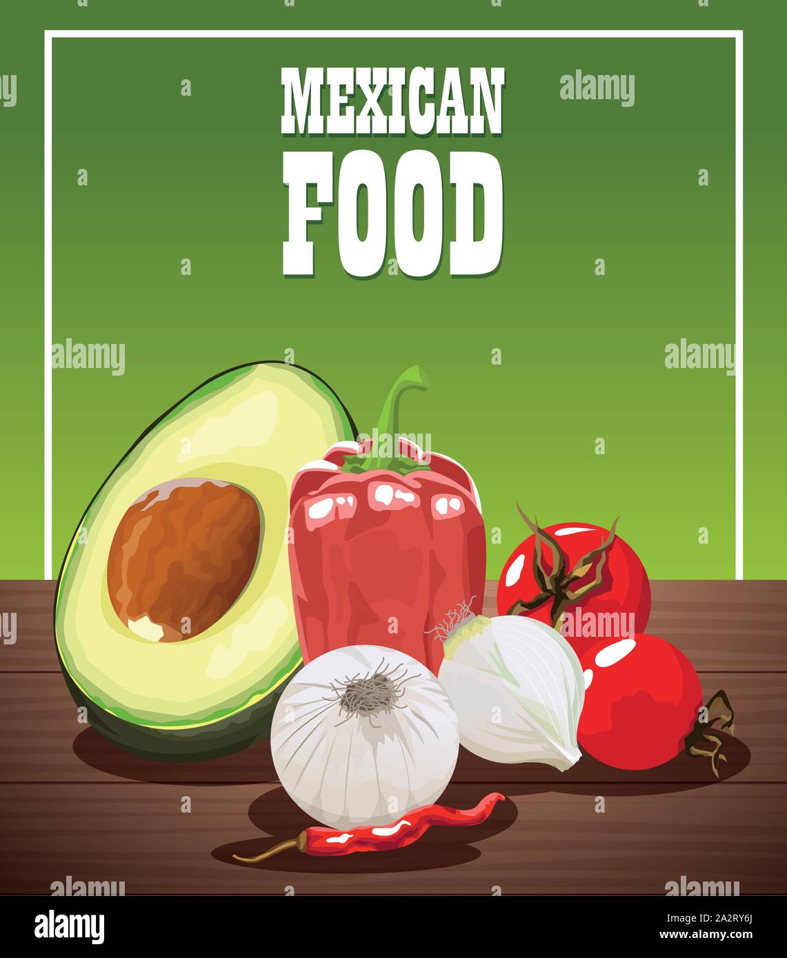 mexican food poster with vegetables Stock Vector Image & Art - Alamy