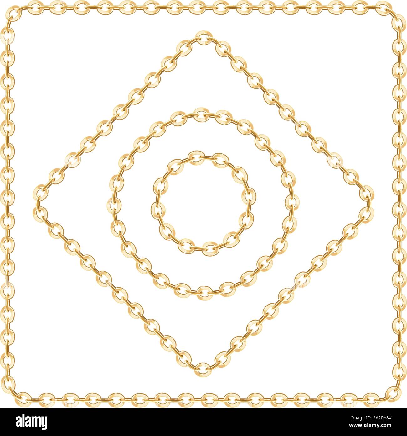 Precious Chains with a White Background. Luxury Square and Circle ...