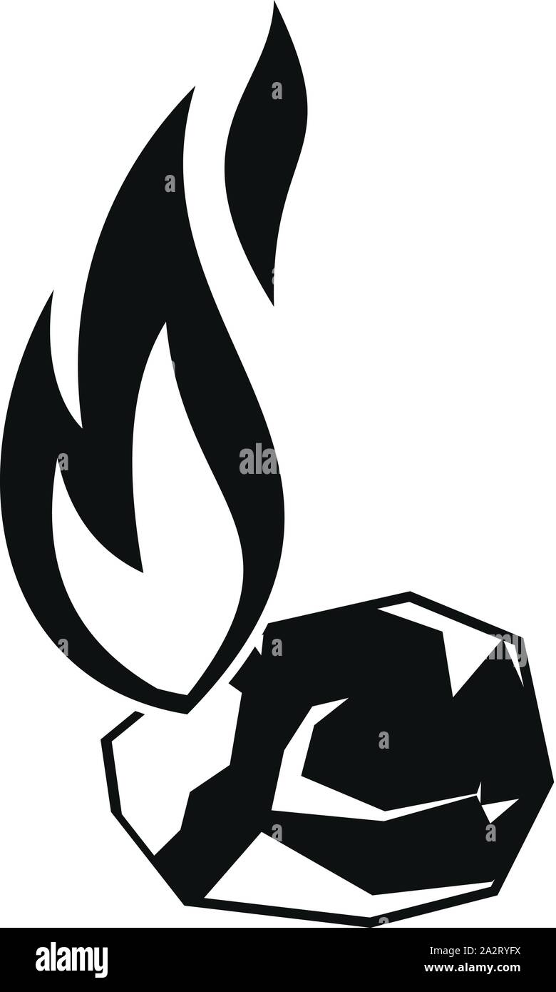 Burning coal icon. Simple illustration of burning coal vector icon for ...