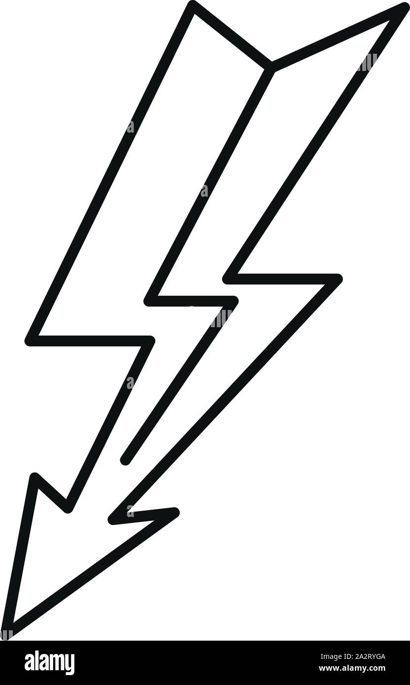 Electric lightning bolt icon. Outline electric lightning bolt vector ...