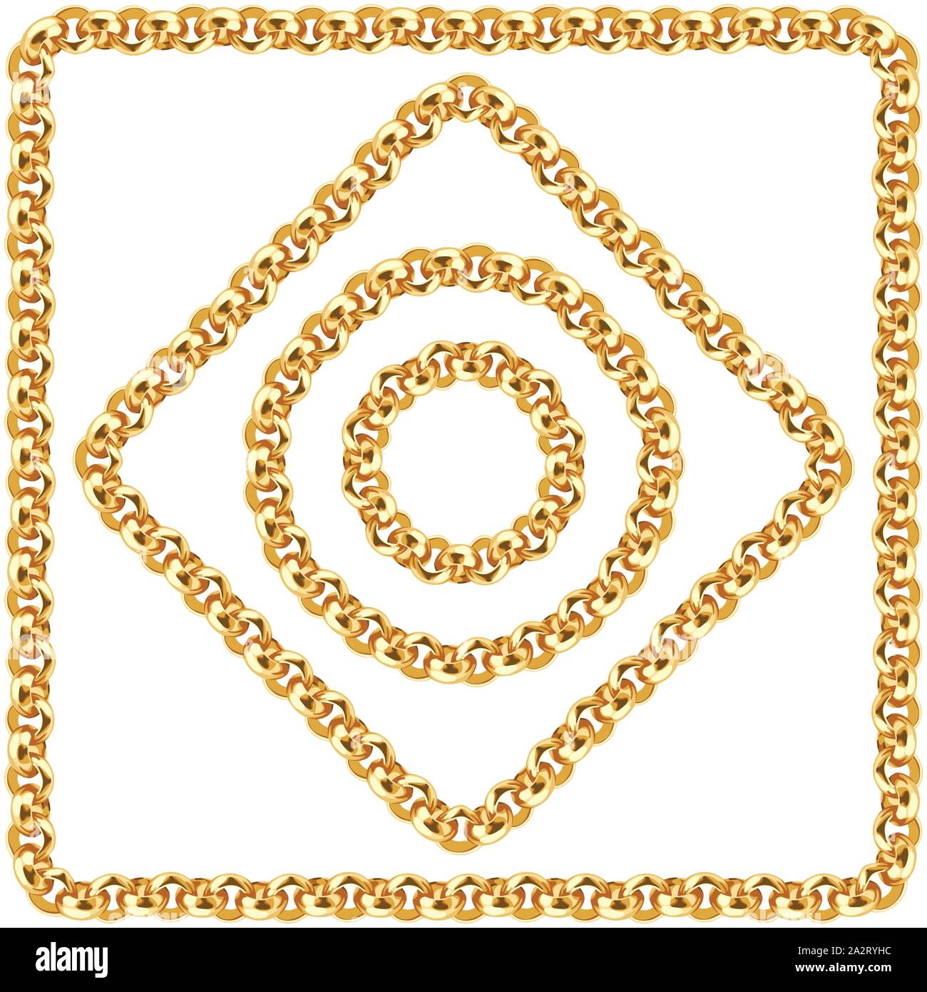 Precious Chains with a White Background. Luxury Square and Circle ...