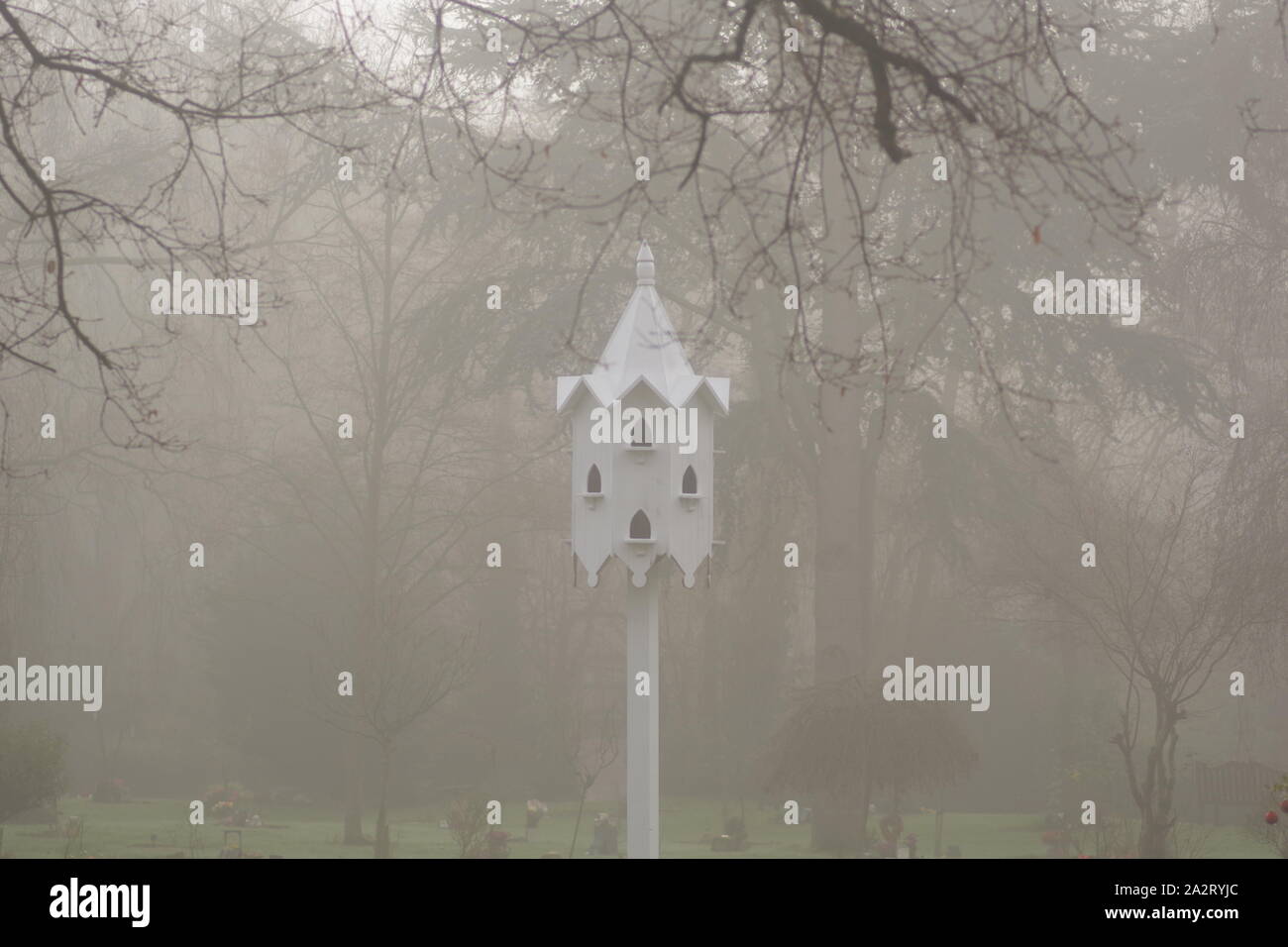 White Elegant Wooden Dove House on Exeter Crematorium Memorial Garden ...