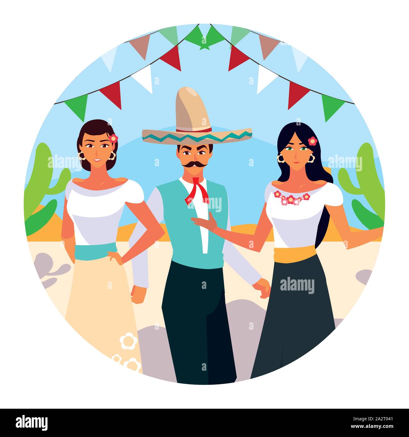 Mexican couple design, Mexico culture tourism landmark latin and party ...