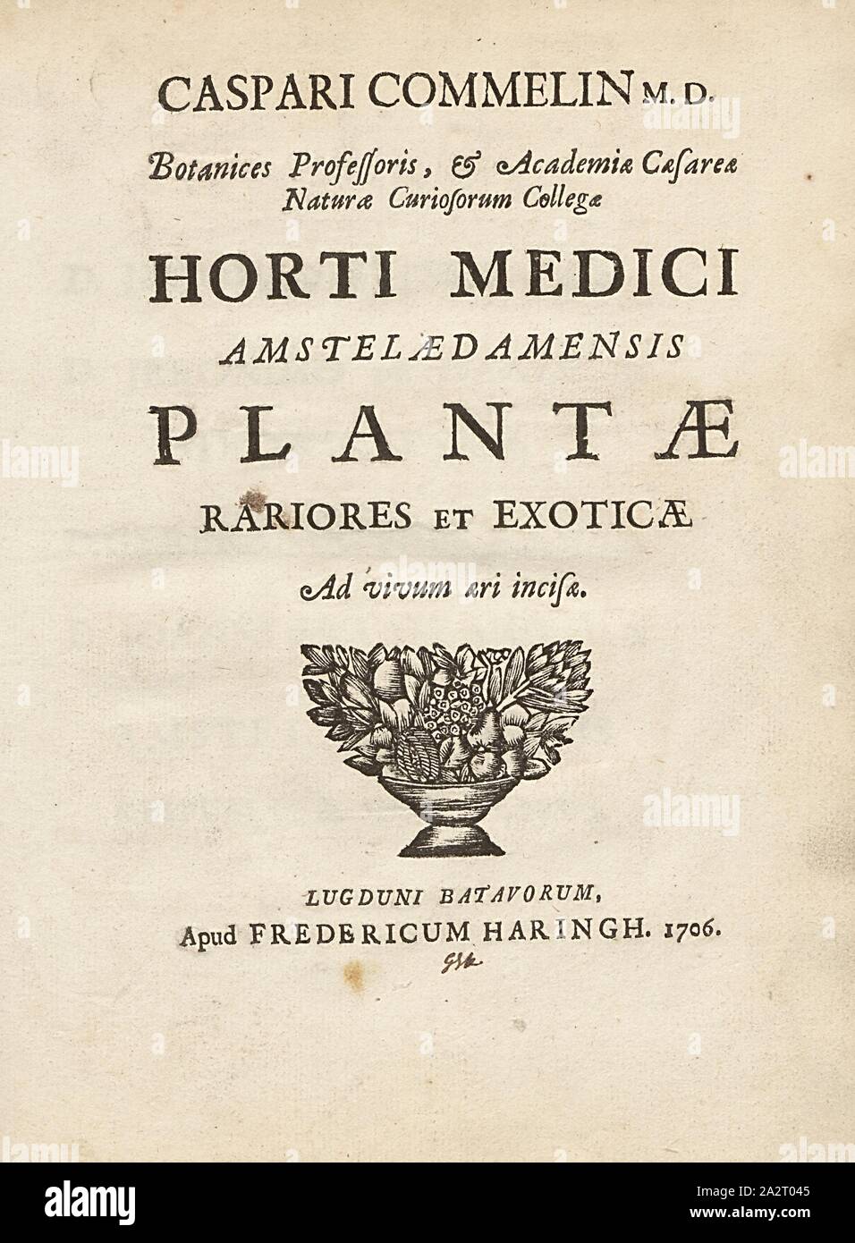 Doctors are rare and exotic garden plants Caspari Commelin, Title Page ...