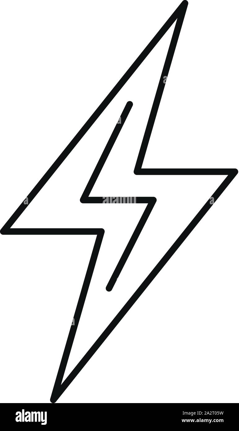 Charge lightning bolt icon. Outline charge lightning bolt vector icon ...