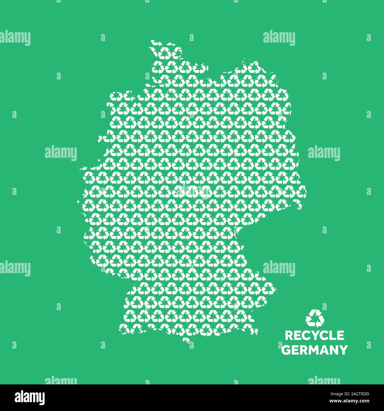 Germany map made from recycling symbol. Environmental concept Stock ...