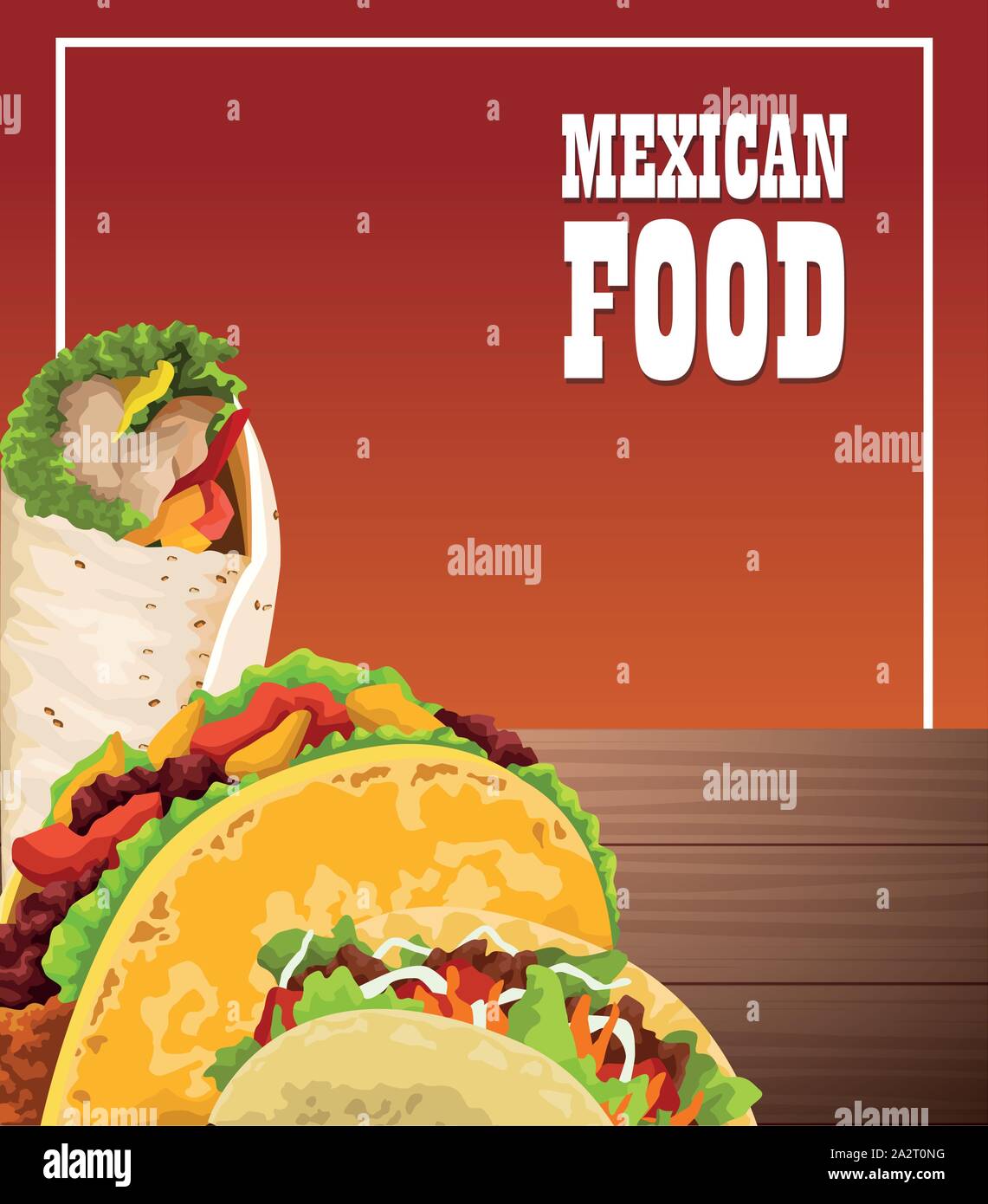 mexican food poster with tacos Stock Vector Image & Art - Alamy