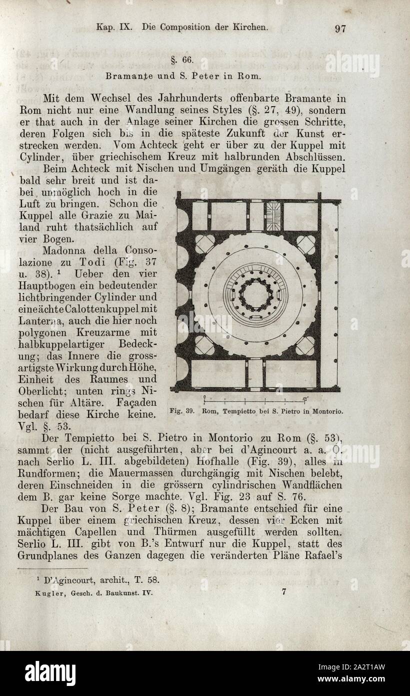 Rom, Templetto bei S. Pietro in Montorio, Floor plan of the church of ...