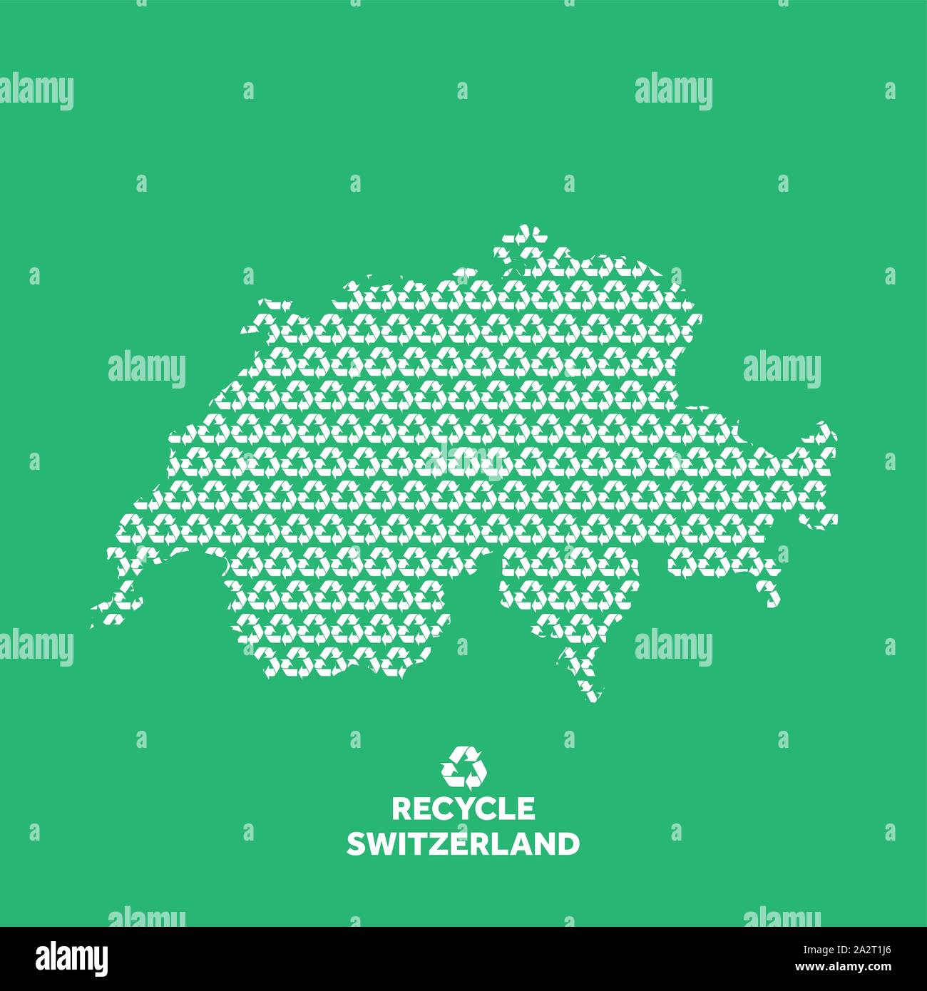 Switzerland map made from recycling symbol. Environmental concept Stock ...