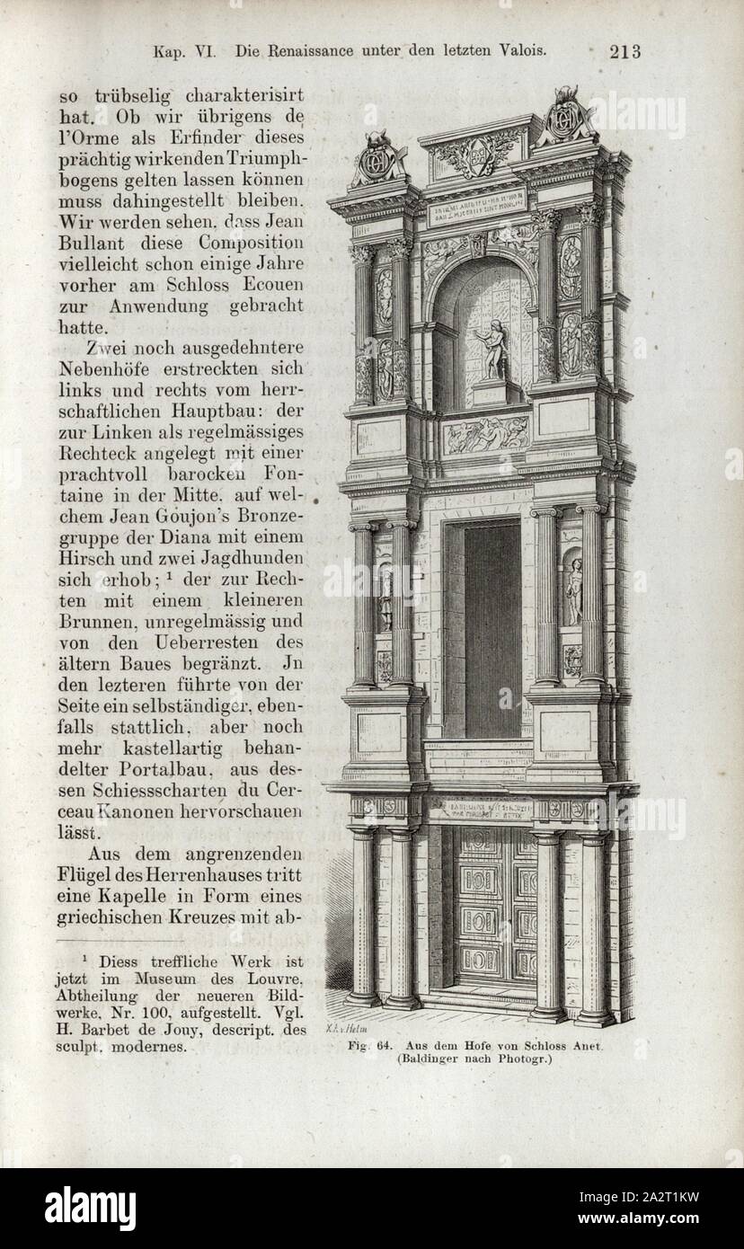 From the court of Anet Castle, View of the facade of the castle Anet ...