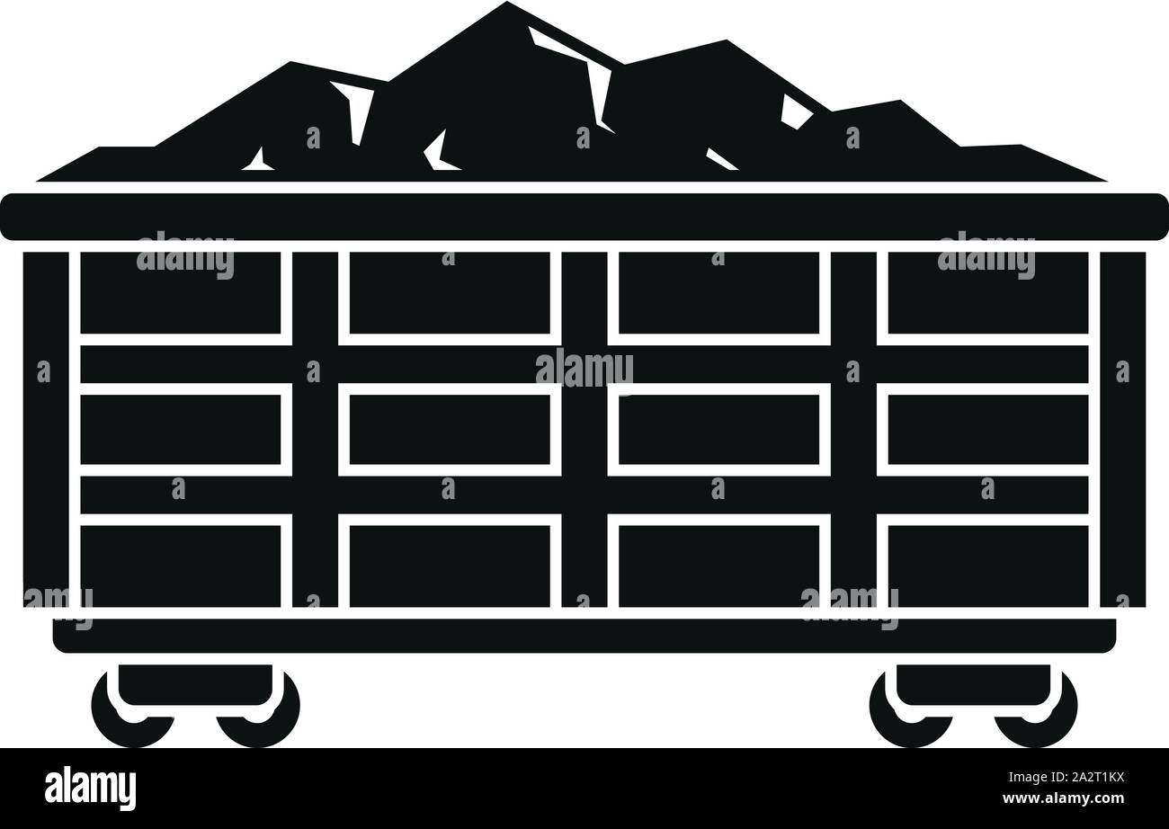 Coal train wagon icon. Simple illustration of coal train wagon vector ...
