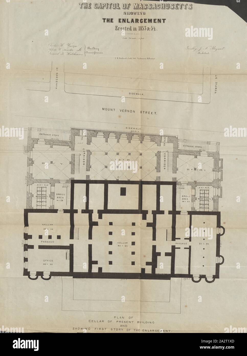 The Capital of Massachusetts showing the enlargement Erected in 1853 ...