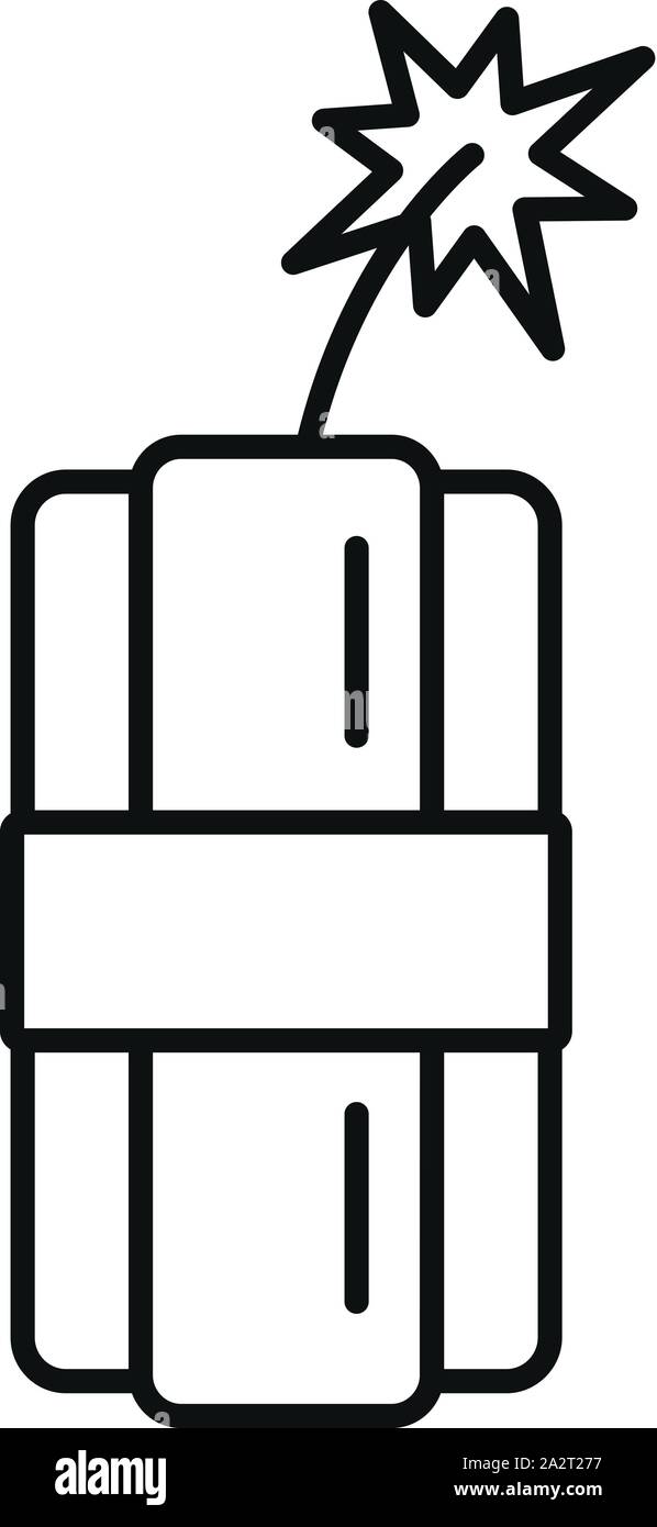 Dynamite icon. Outline dynamite vector icon for web design isolated on ...