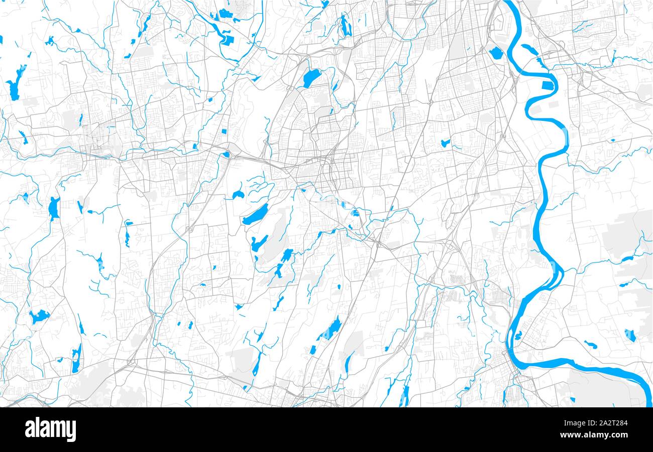 Rich detailed vector area map of New Britain, Connecticut, USA. Map ...