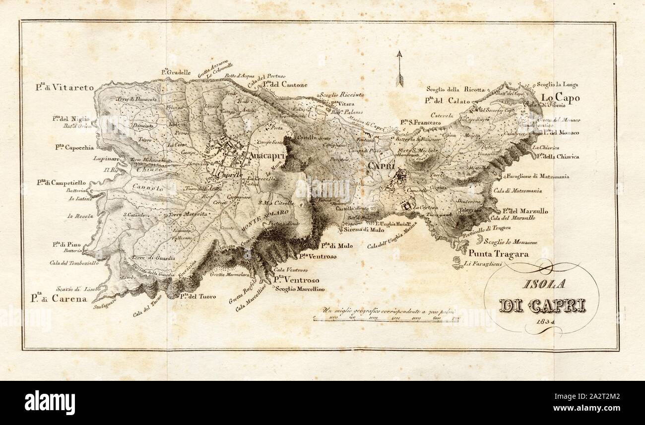 Capri map 1834 hi-res stock photography and images - Alamy