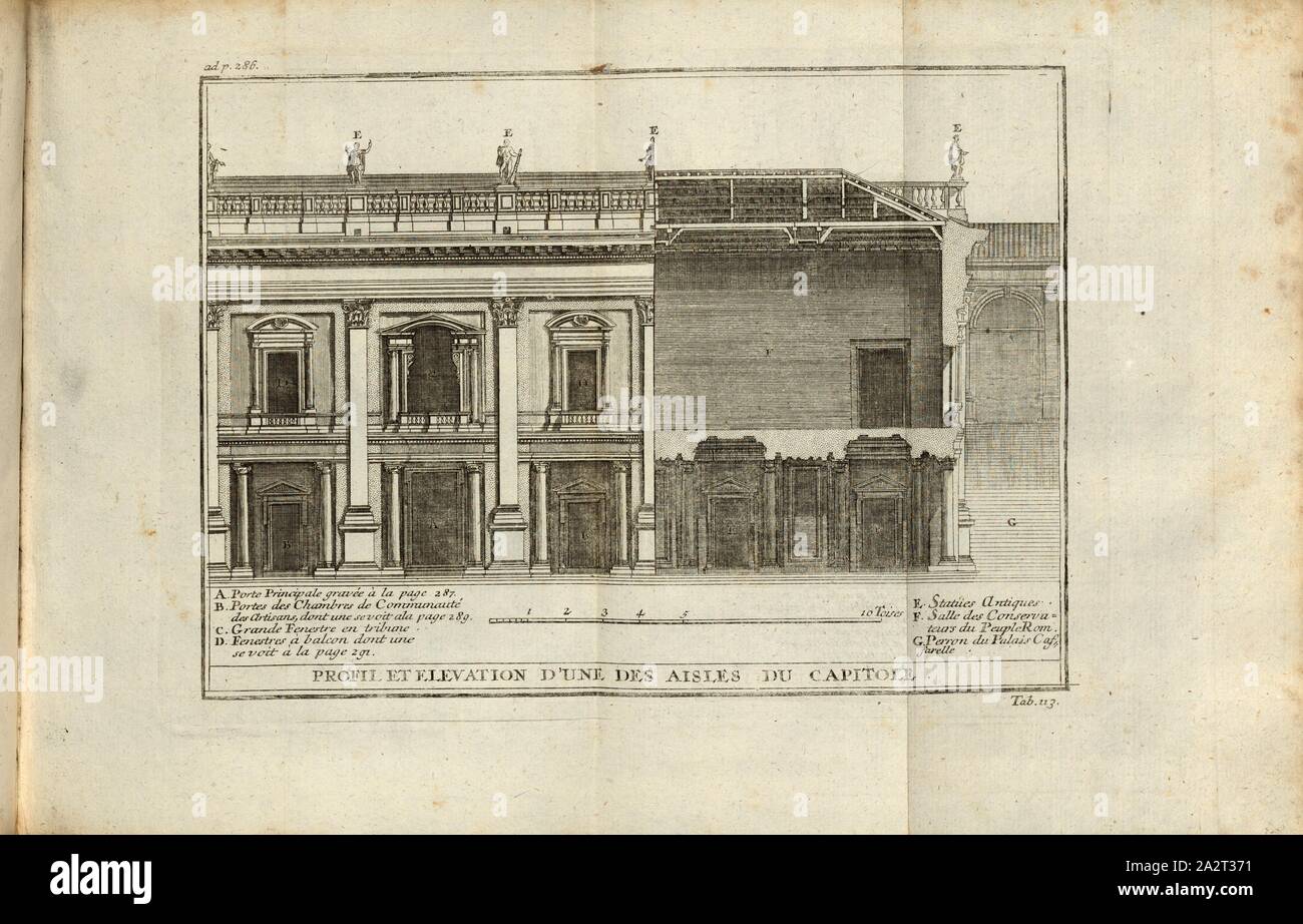 Profile and elevation of one of the Capitol aisles, Elevation and cross ...