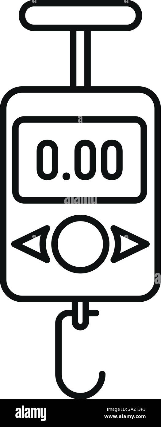 Hand digital scales icon. Outline hand digital scales vector icon for ...