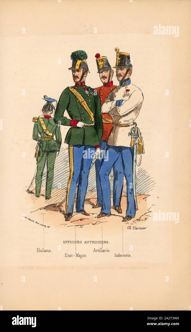 Austrian Officers, Officers of the Austrian Army Regiment of the Austro ...