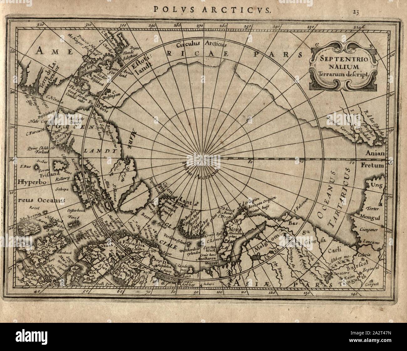 Polus Arcticus, Map of the Arctic, Fig. 6, p. 23, Gerhard Mercator ...
