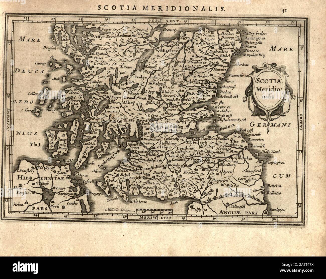 Scotia Meridionalis, Map of Central Scotland, Fig. 13, p. 51, Gerhard ...