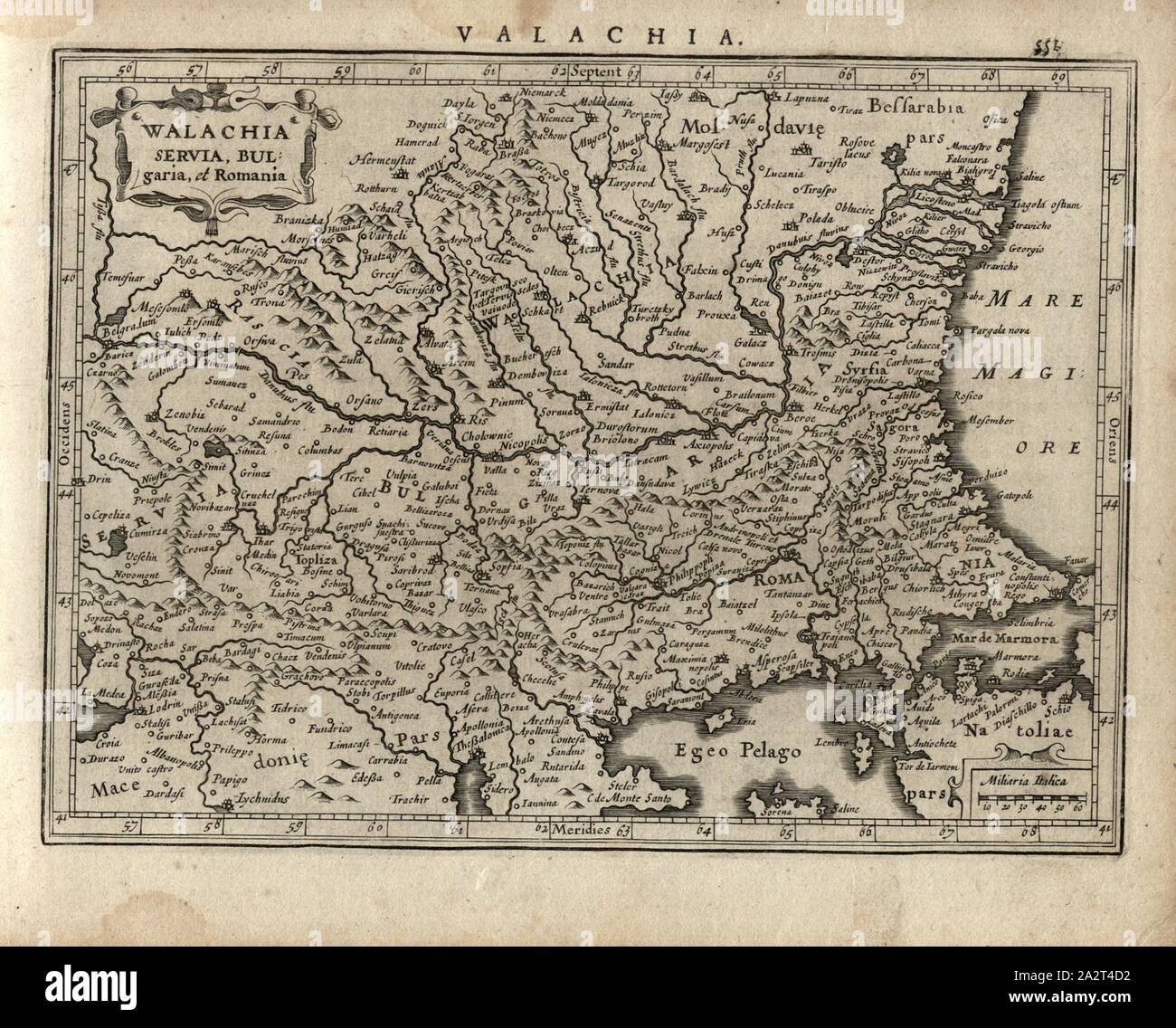 Walachia, Servia, Bulgaria, and Romania, Map of the region of Wallachia ...