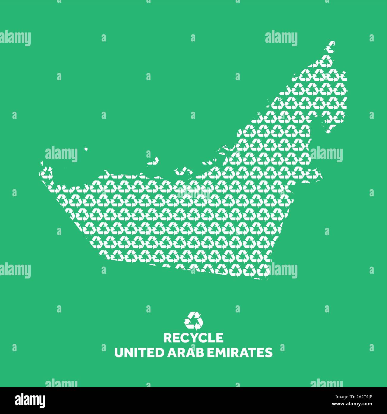 UAE map made from recycling symbol. Environmental concept Stock Vector ...