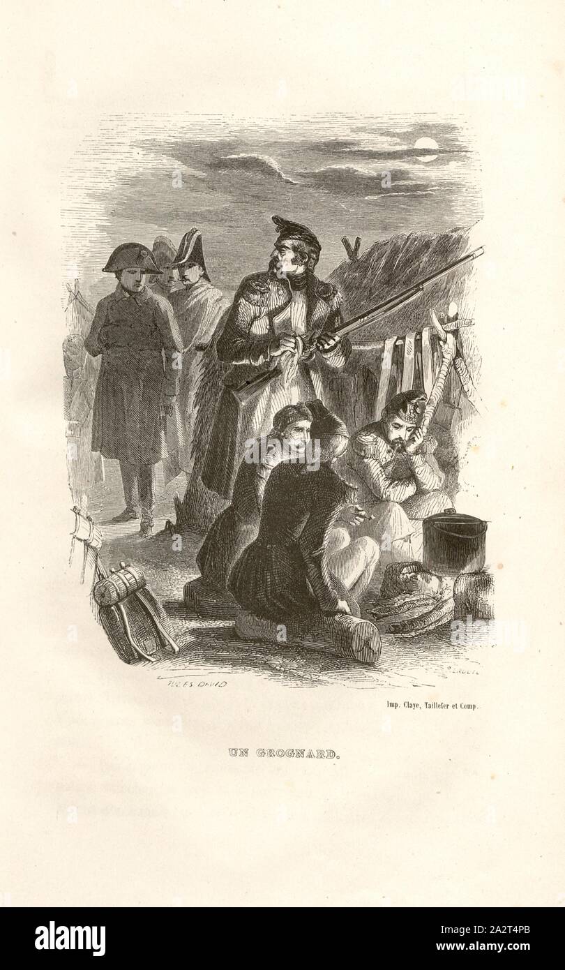 A Grognard, Soldier of the Imperial Guard of Emperor Napoleon, signed ...