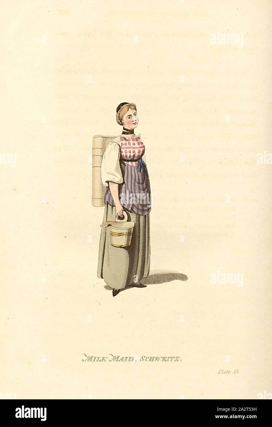 Milk Maid, Schweitz, Milkmaid from Canton Schwyz, pl. 15, after p. 206 ...
