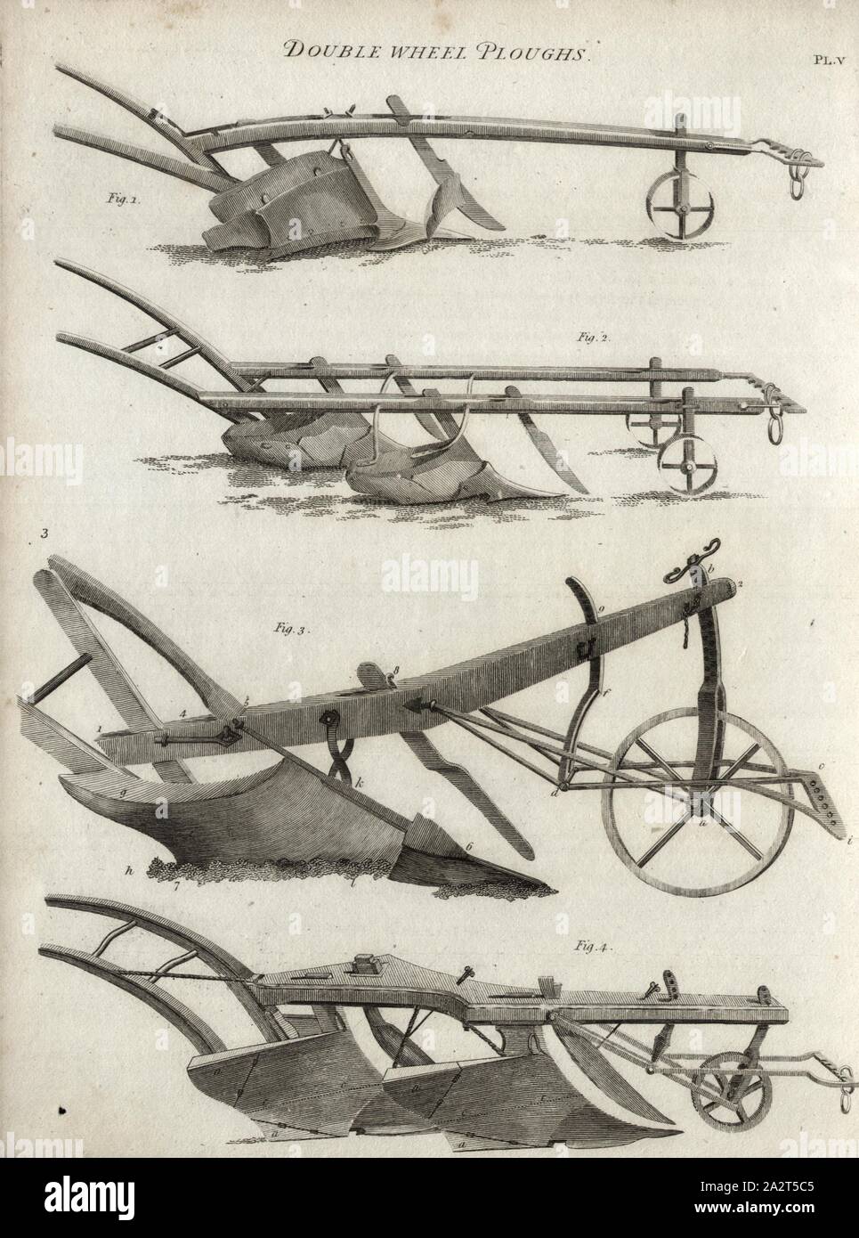 Double Wheel Ploughs, Four plows, Fig. 5, Pl. V. to p. 40, R.W. Dickson ...