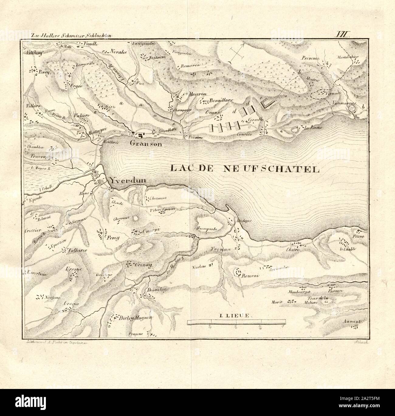 The Battle of Granson on March 4, 1476, Map of the Battle of Grandson ...