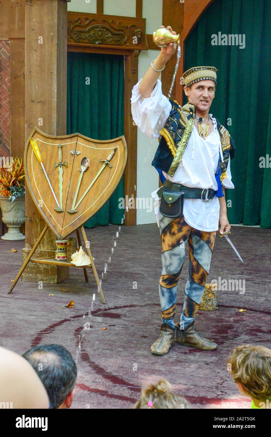 Legendary sword swallower Johnny Fox calls upon the "spirit of water ...