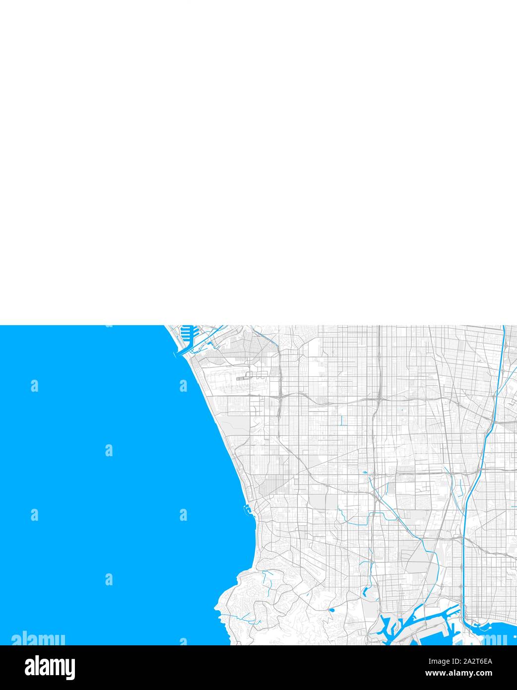 Rich detailed vector area map of Redondo Beach, California, USA. Map ...