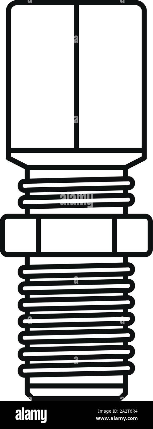 Gold screw bolt icon. Outline gold screw bolt vector icon for web ...