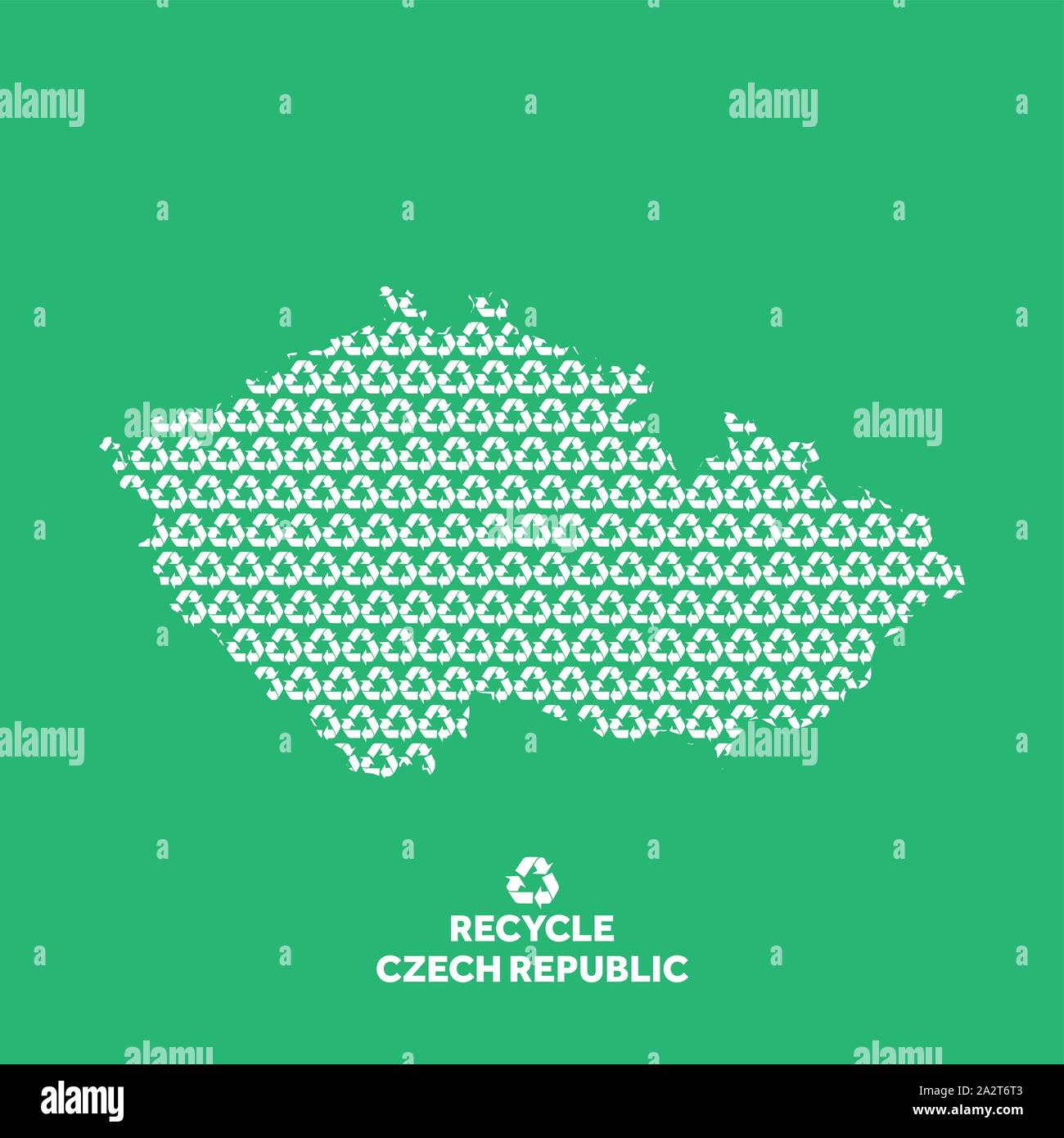 Czech republic map made from recycling symbol. Environmental concept ...