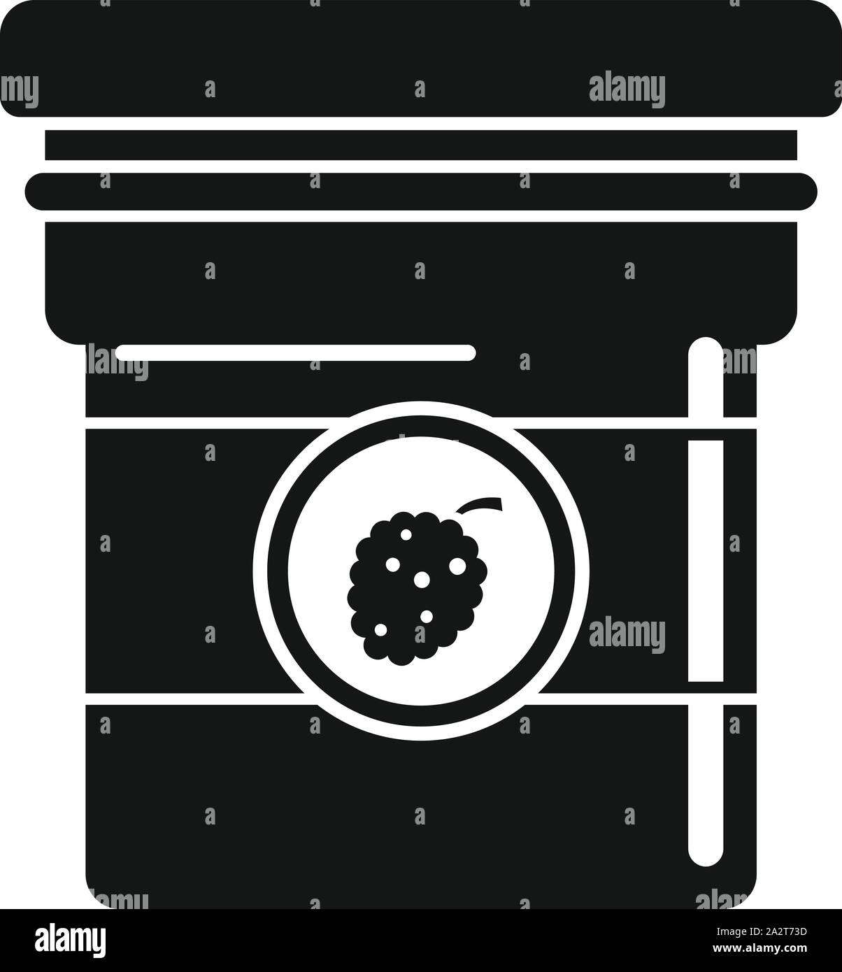 Raspberry jam jar icon. Simple illustration of raspberry jam jar vector ...