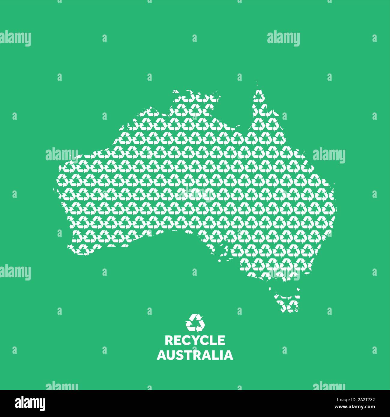 Australia map made from recycling symbol. Environmental concept Stock ...