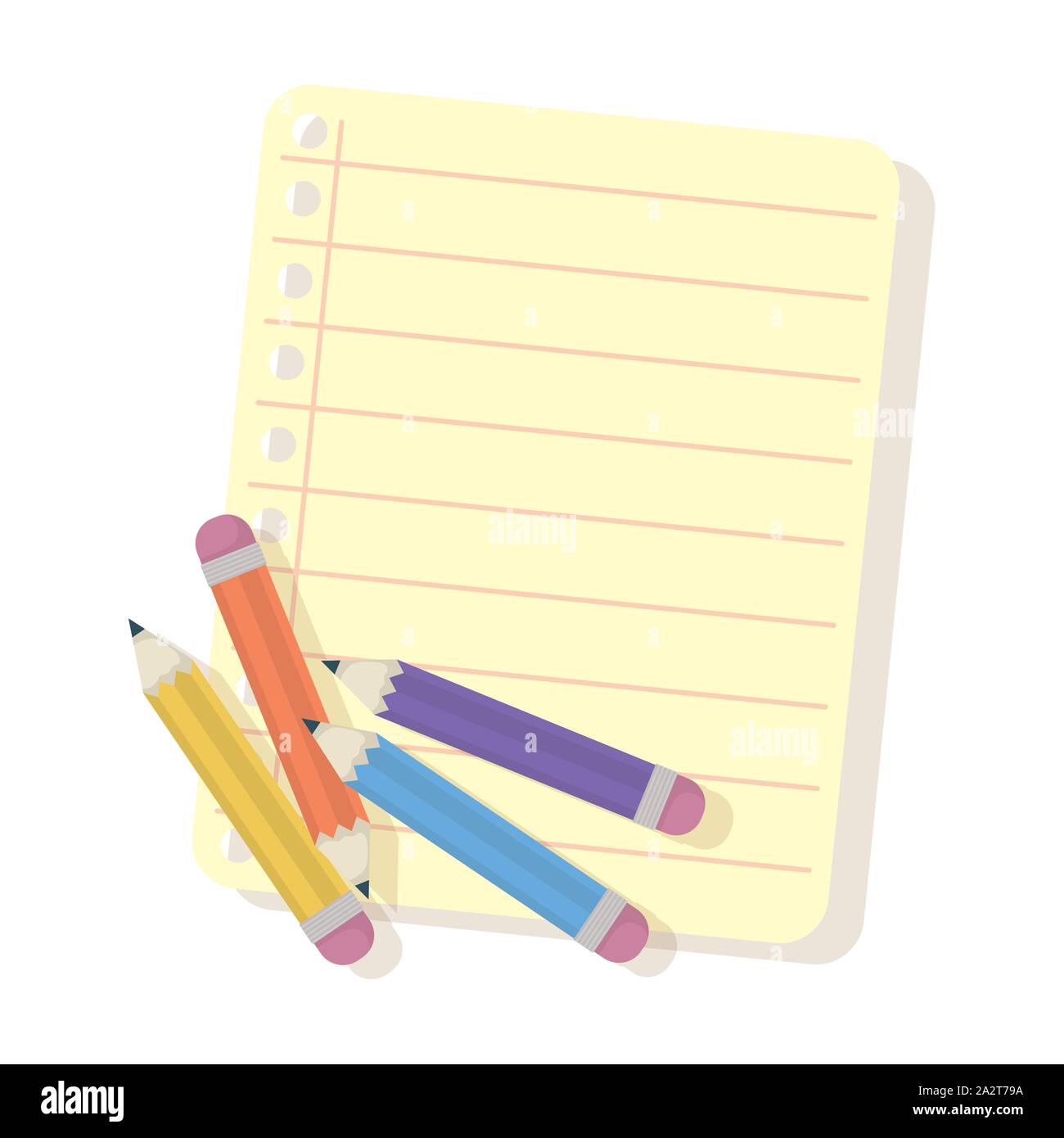 school colors pencils supplies with paper Stock Vector Image & Art - Alamy