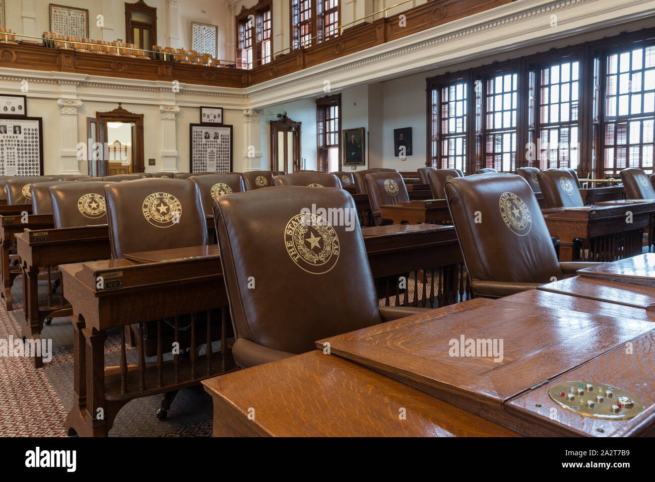 Rearward view of the House of Representatives chamber in the Texas ...