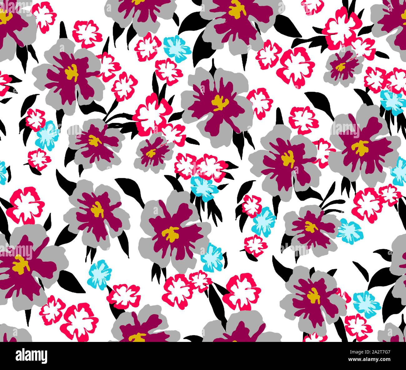 Trendy Seamless Pattern with Decorative Flowers. Repeating Design for ...