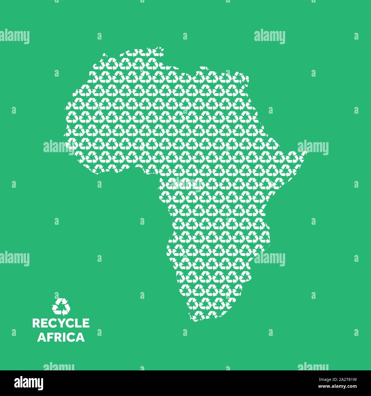 Africa map made from recycling symbol. Environmental concept Stock ...