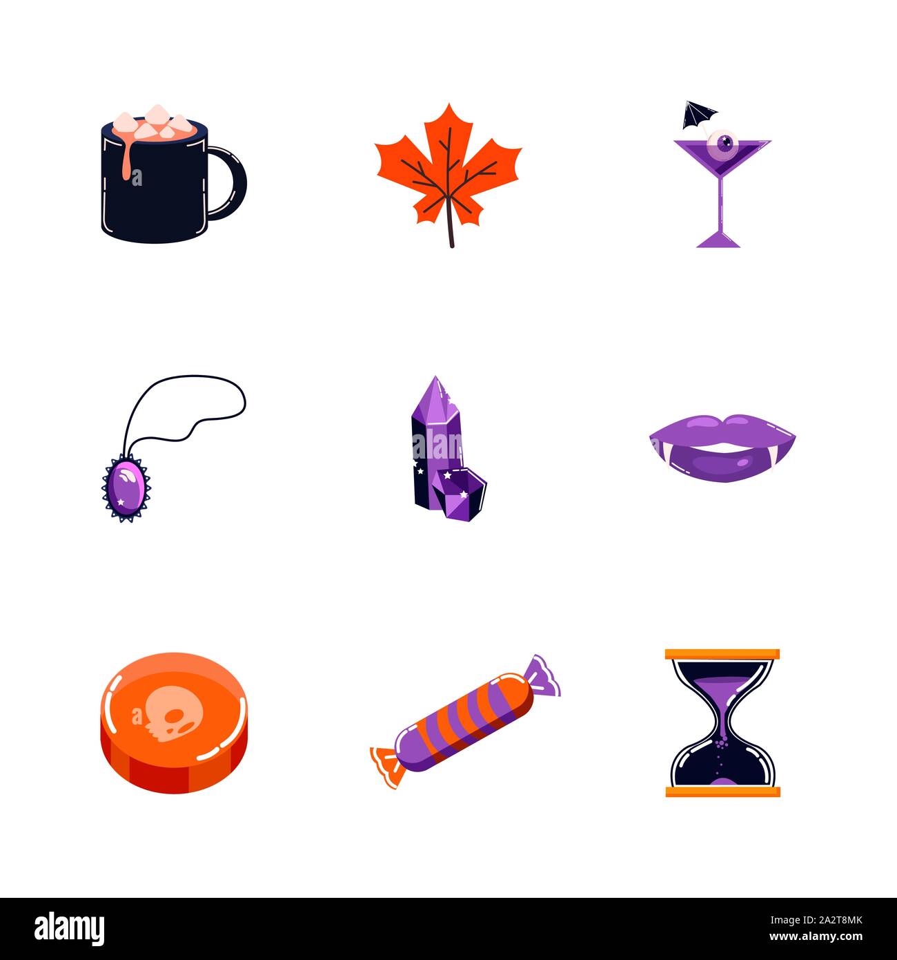 Icons set chocolate candies Cut Out Stock Images & Pictures - Alamy