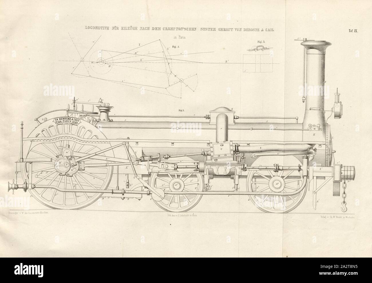 Locomotive for express trains according to the Crampton system built by ...